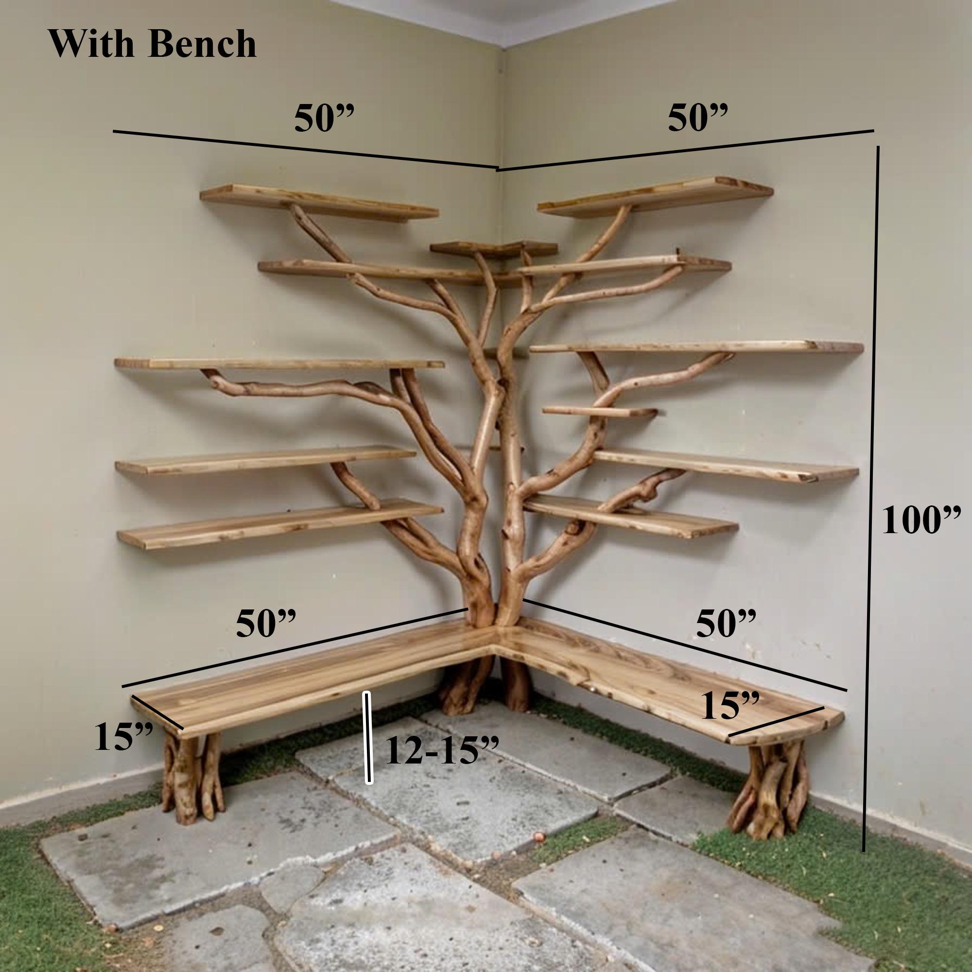 Tree Branch Bookcase Floating Book Shelf Driftwood Art Wall Mount ...