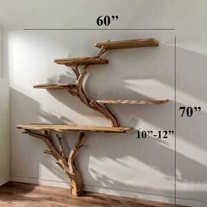 Tree Book Shelf Driftwood Branch Live Edge Wood Shelf Solid Wood ...