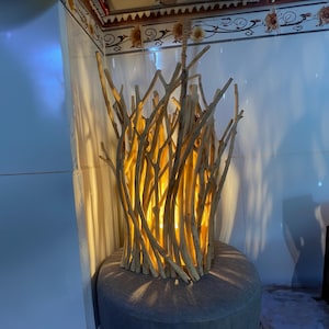 Handcrafted Driftwood Table Lamp Tree Branch Lampshade Decorative ...