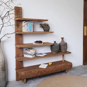 Mid Century Bookcase Solid Wood Boookshelf Old Wood Furniture Free ...