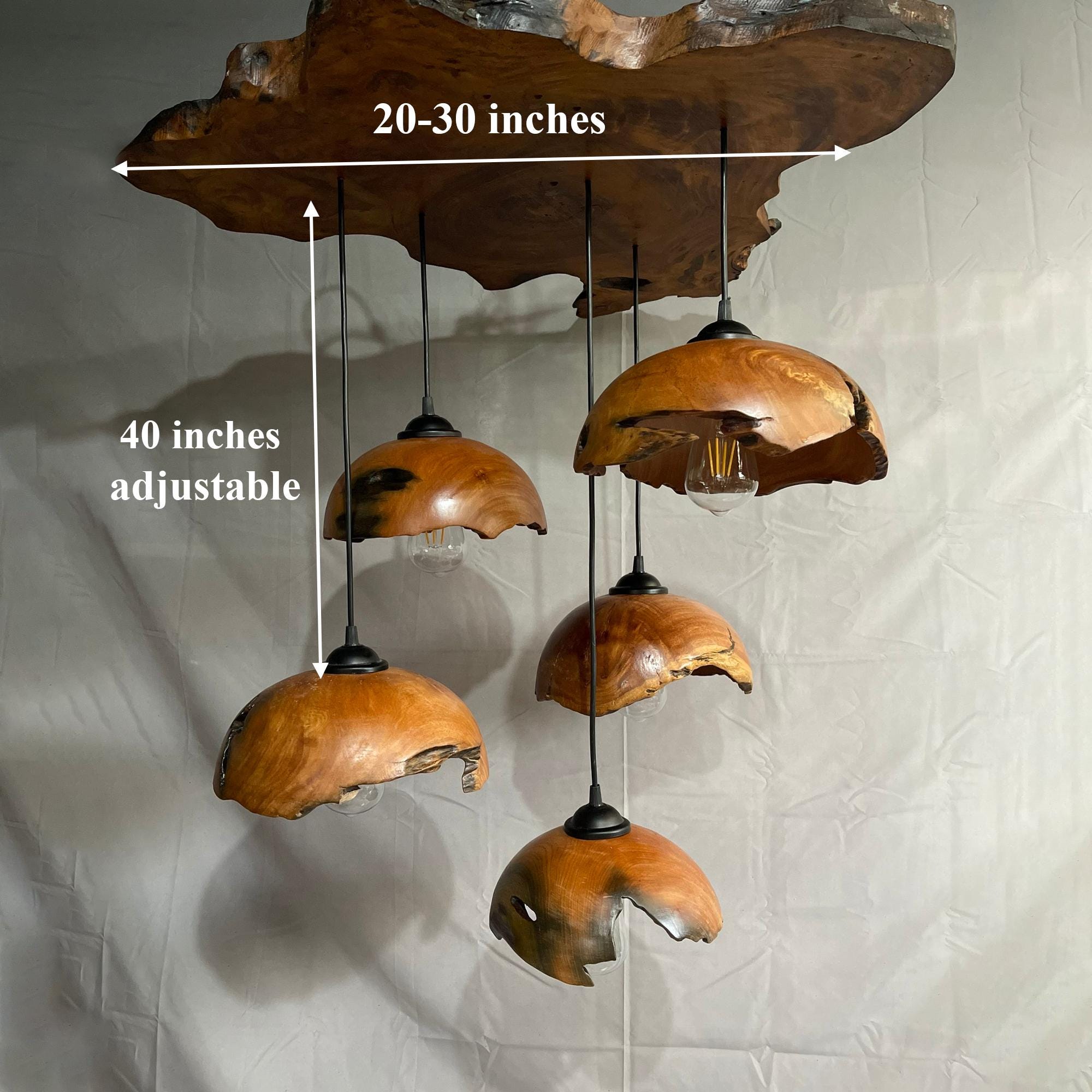 Wood Pendant Light Shade Rustic Ceiling Lights Pendant Lamp Wine Room ...