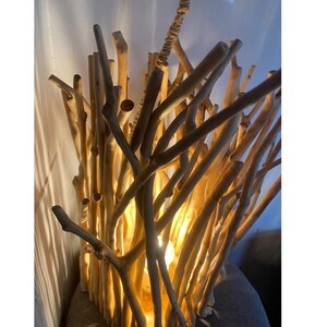 Handcrafted Driftwood Table Lamp Tree Branch Lampshade Decorative ...