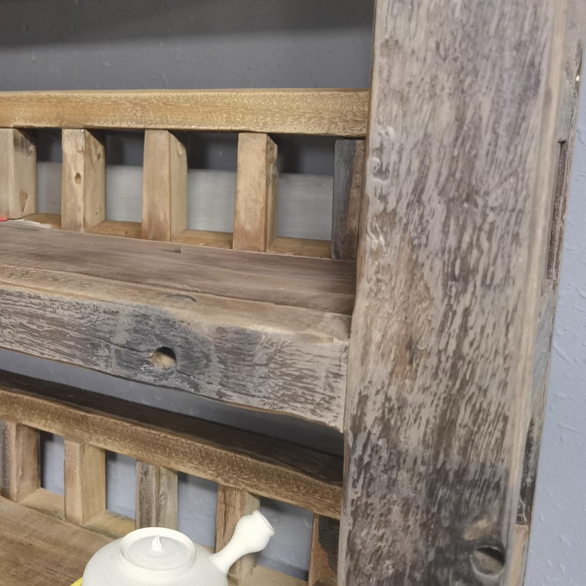 Mid Century Bookcase Solid Wood Boookshelf Free Standing Rustic Book ...