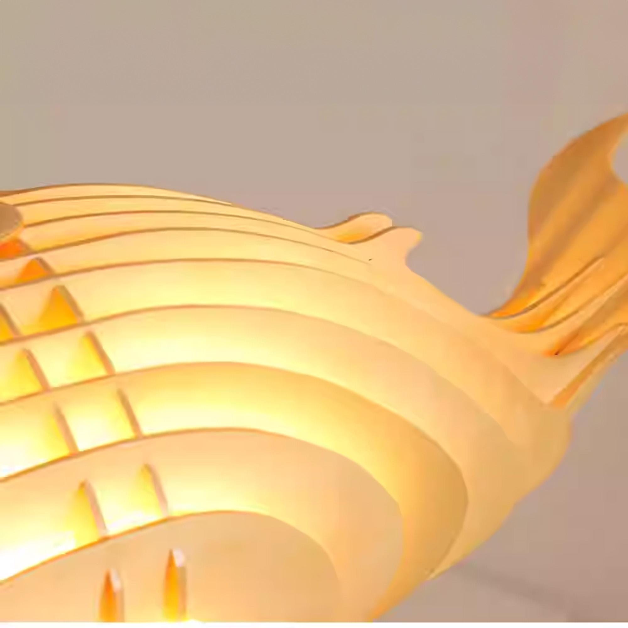 Whale Hanging Lamp Wood Pendant Light Chandelier Lighting Wooden Whale ...