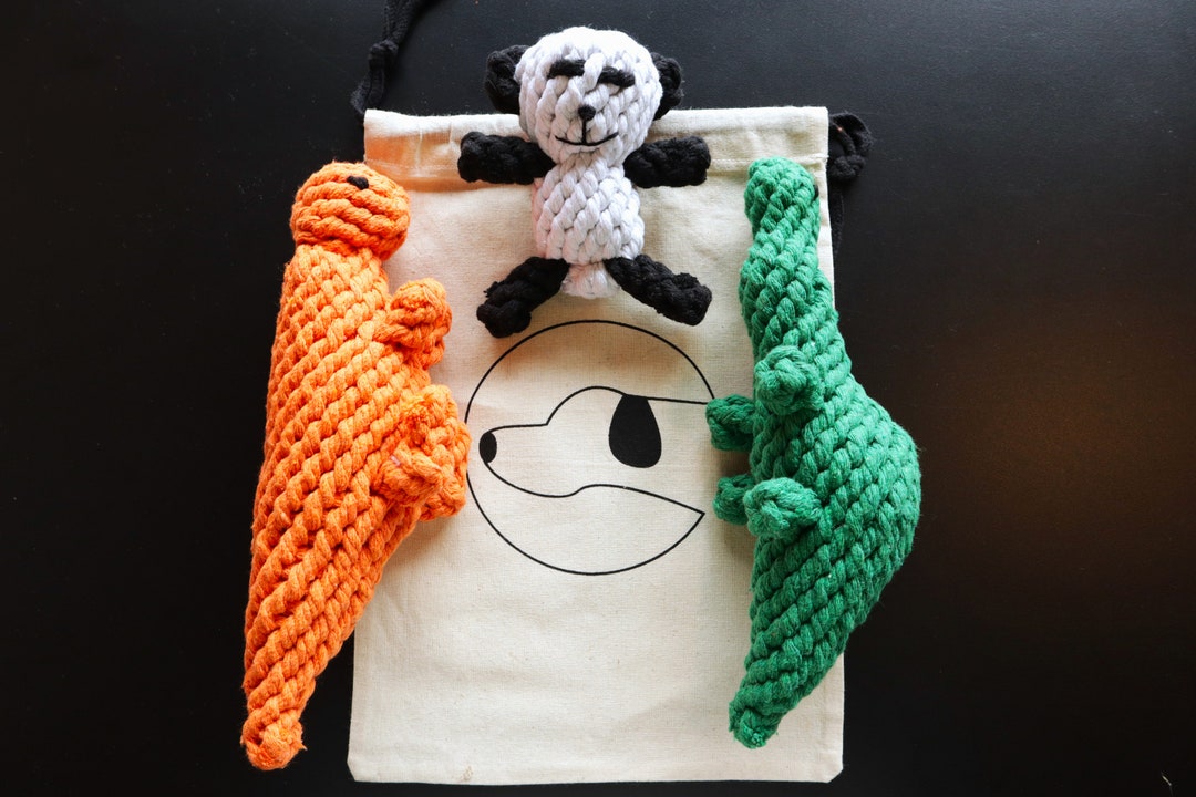 Dino Duo & Panda Rope Toy Bundle - Etsy