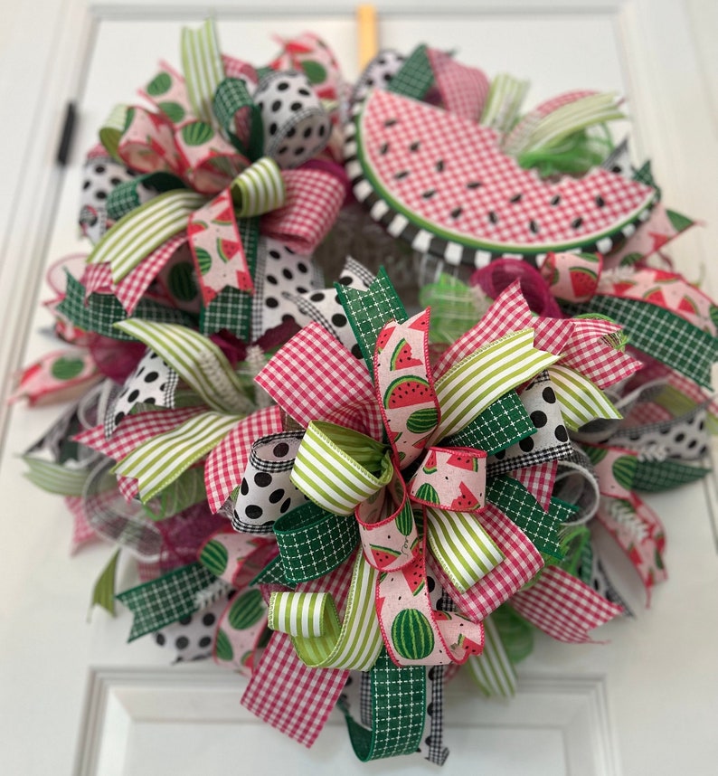 Summer Fruit Whimsical Front Door Wreath With Watermelon Slice ...