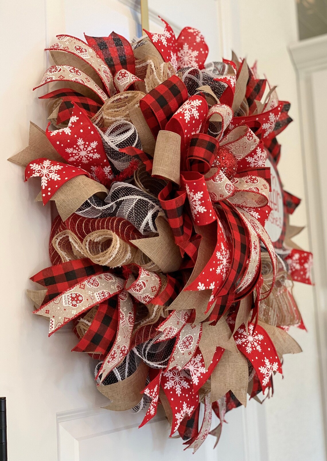 Country Christmas Winter Front Door Wreath With Warm Winter - Etsy