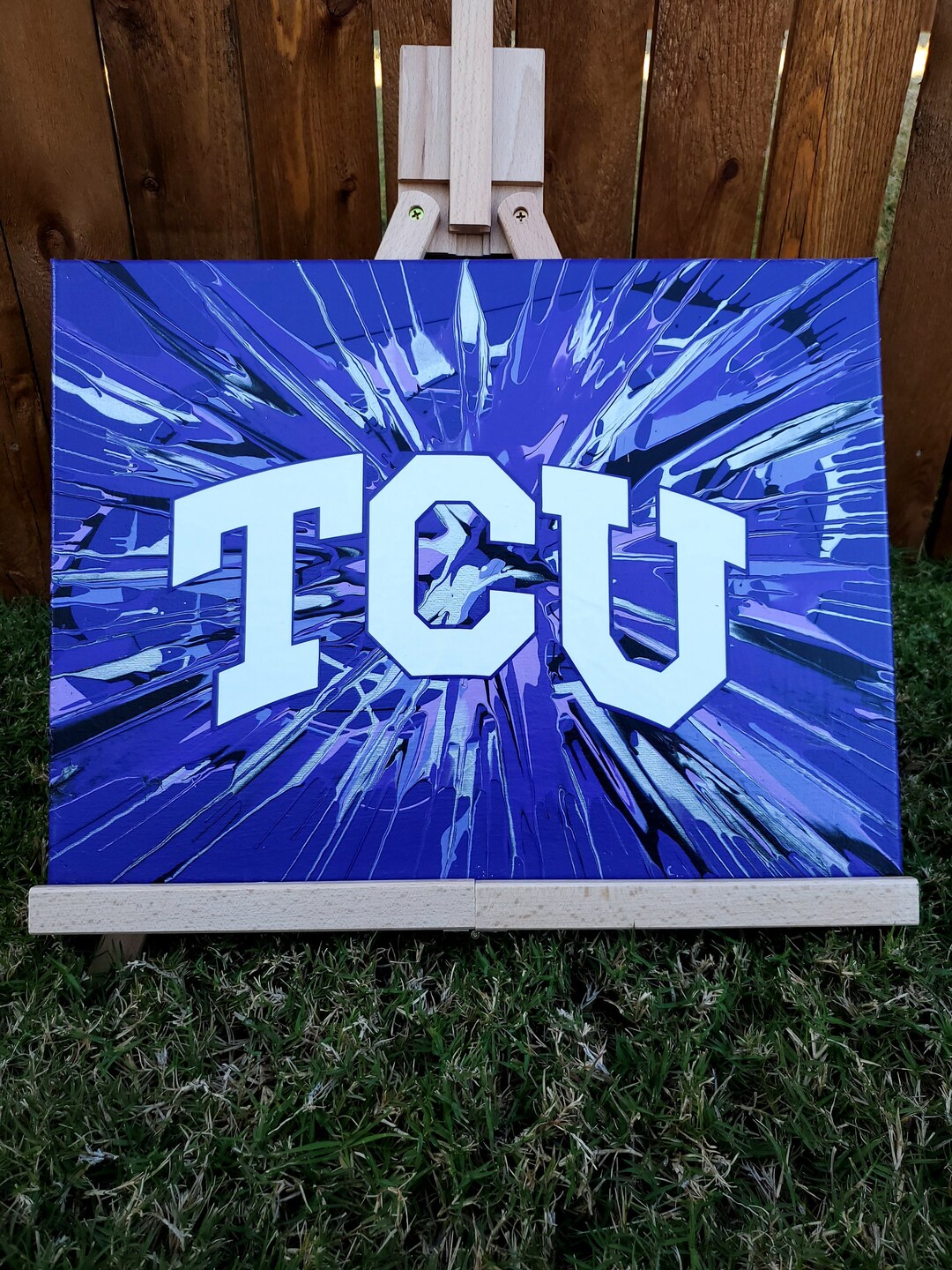 TCU Spin Art Painting - Etsy
