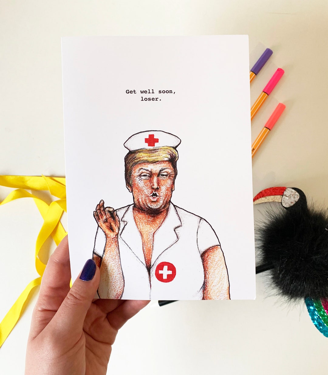 Get Well Soon, Loser Trump Greetings Card - Etsy
