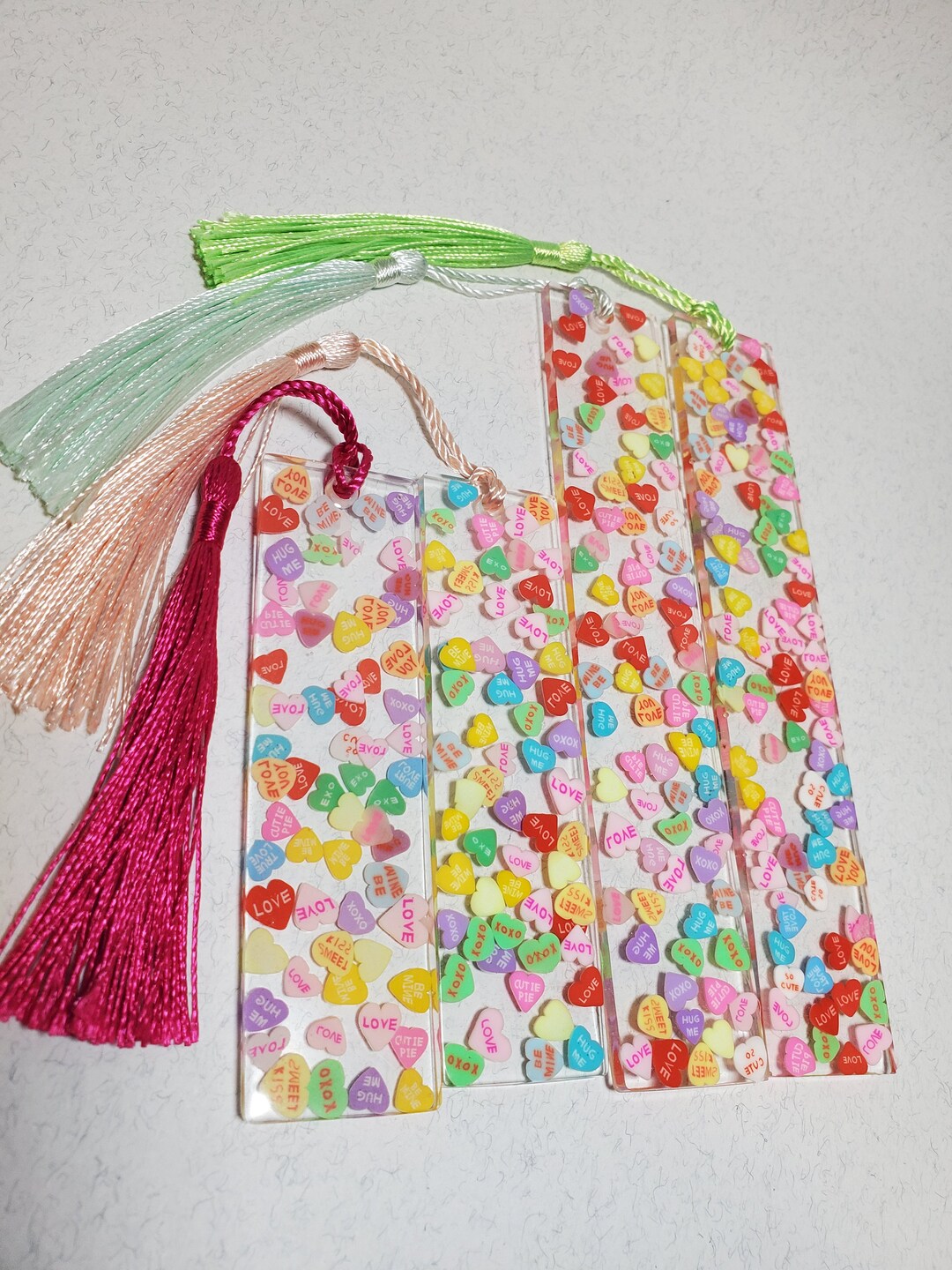 Heart Candy Bookmarks. Valentines Day Gift for Sweetheart. Resin ...