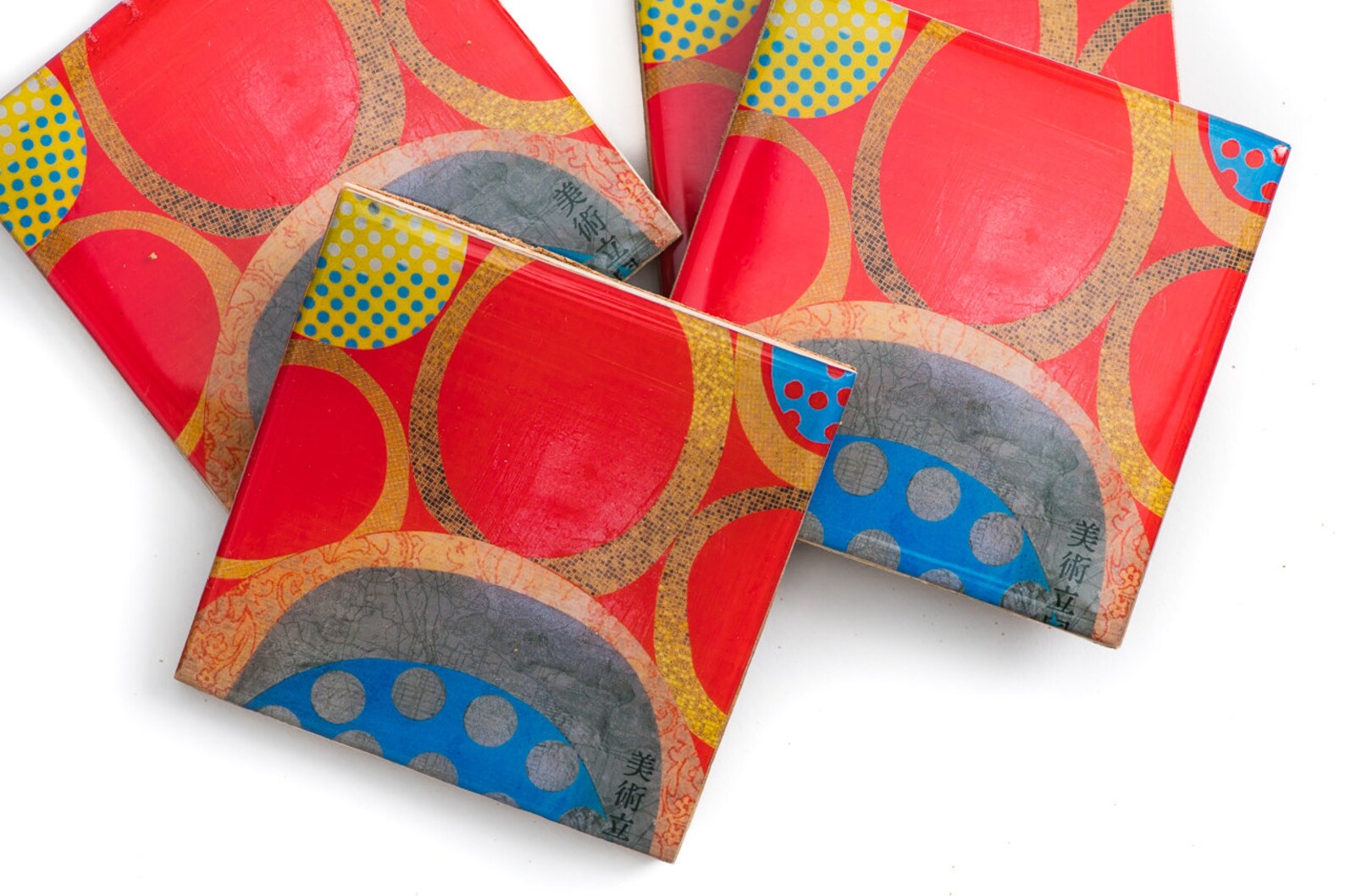 Handmade Coasters, Art Print Coasters, Resin Finished Coasters, Durable ...