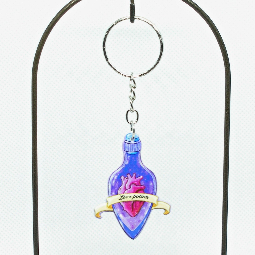 Love Potion Keychain Valentine Gift Pastel Goth - Etsy