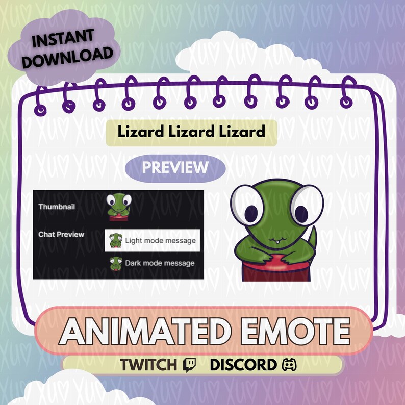 Animated Clueless Lizard Emote: Twitch/discord GIF Sticker - Etsy