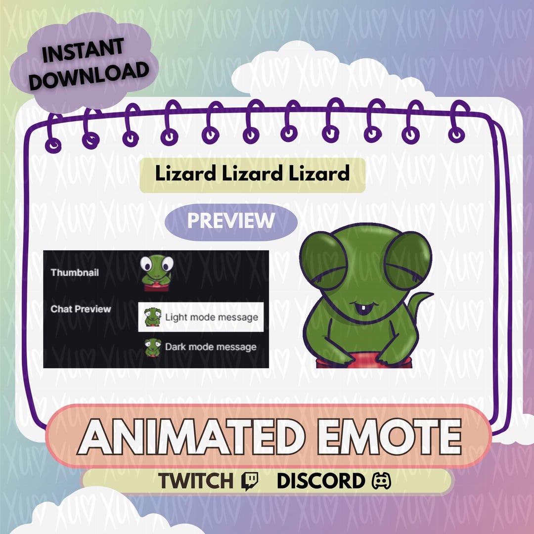 Animated Clueless Lizard Emote: Twitch/discord GIF Sticker - Etsy