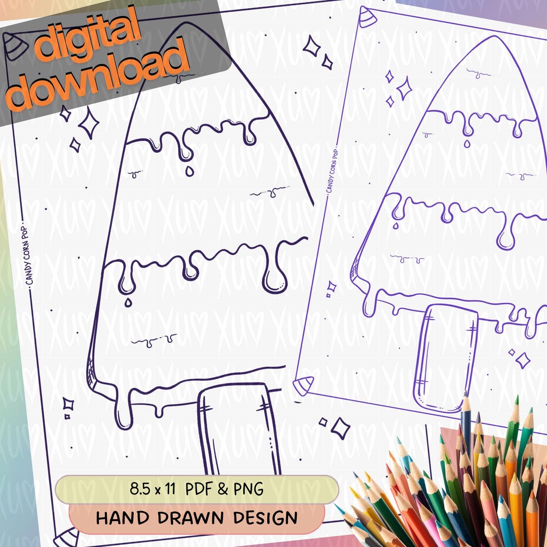 Candy Corn Summerween Scream Coloring Page | Spooky Cute Halloween ...