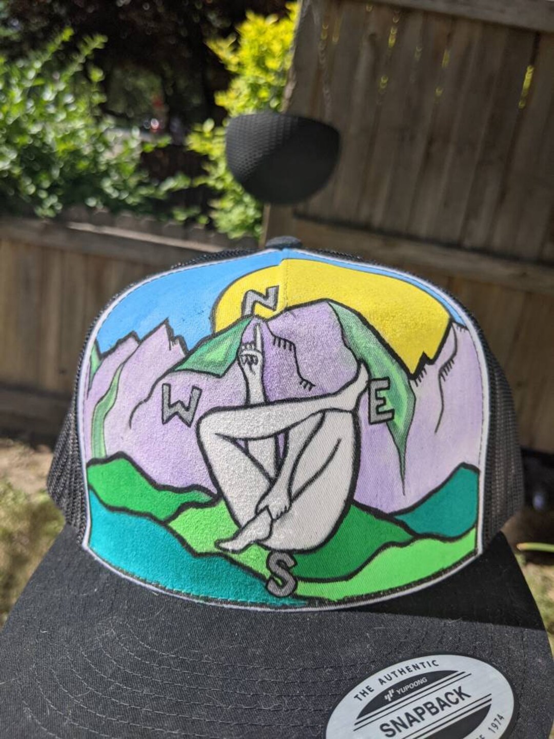 Hand Painted Hat - Inner Compass - Etsy