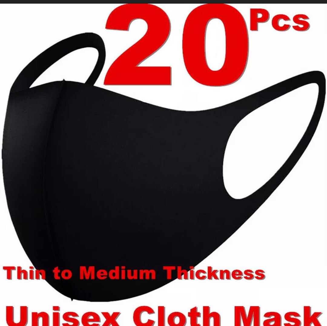 Black Face Mask, 20 Face Masks Included - Etsy