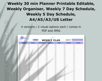 Printable Weekly Planner - Etsy