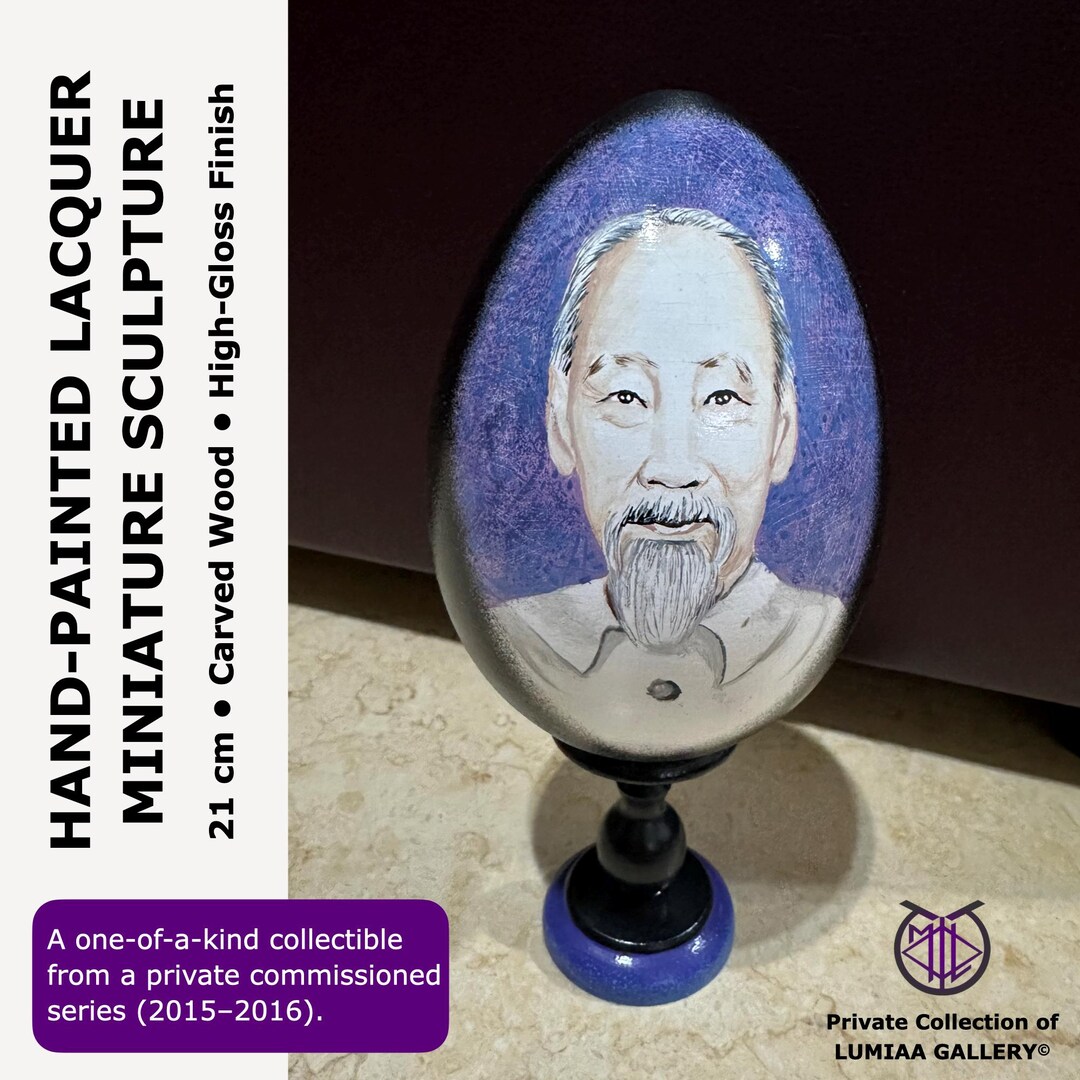 Handcrafted Lacquer Portrait Sculpture | Motivational Wooden Egg (21cm ...