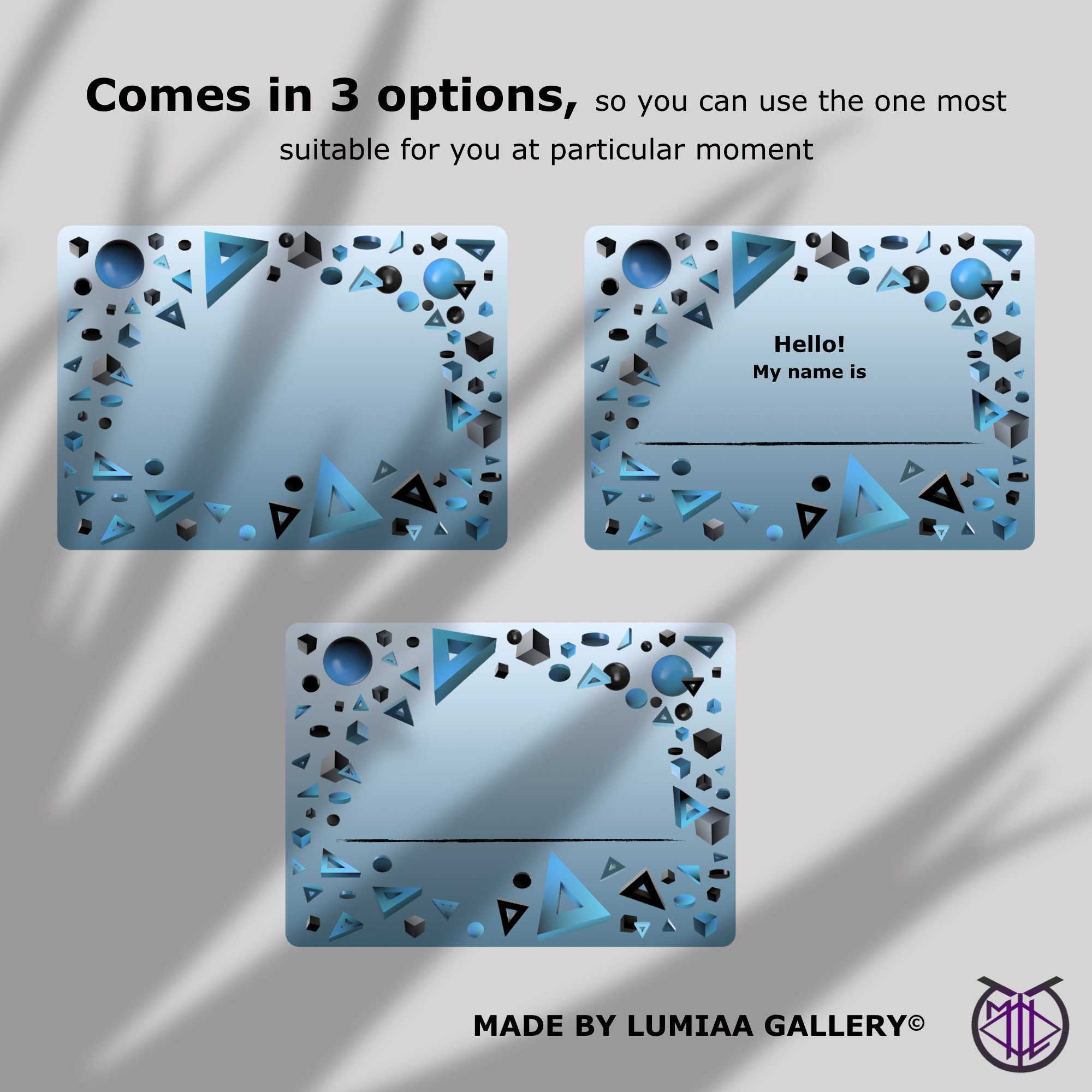 Digital Printable Editable Name Label Tag Card Sticker / Description ...