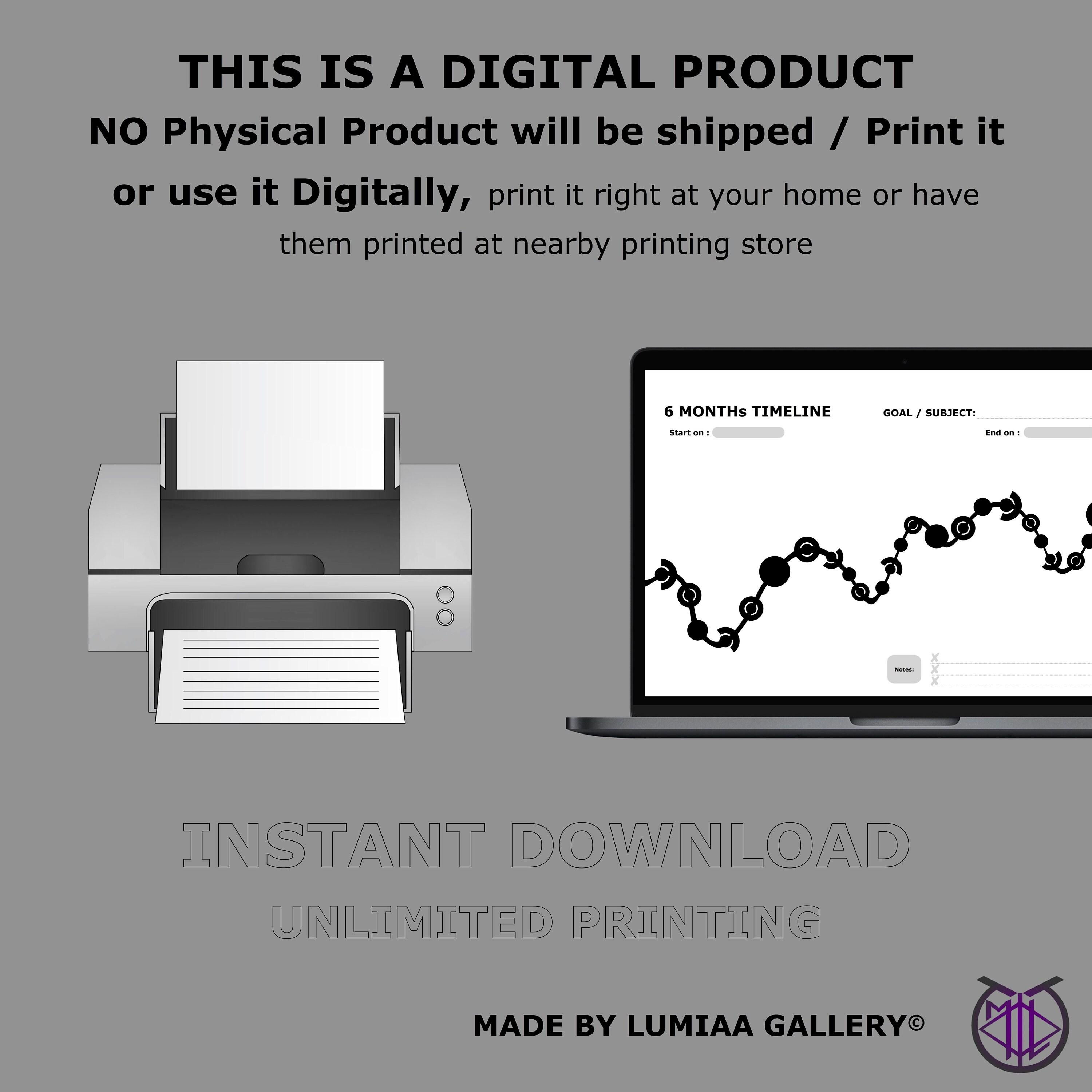 6 Months Visual Timeline Printable Digital Editable, Budget Timeline ...
