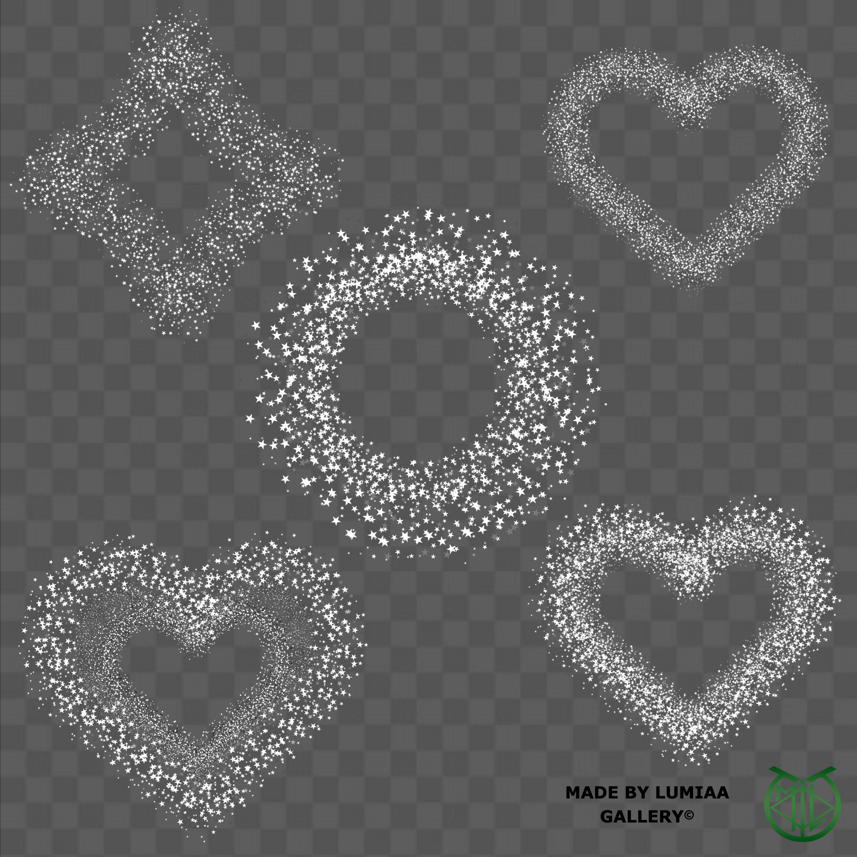 Transparent Background CLIPART Set of Frames and Wreaths Made of Silver ...