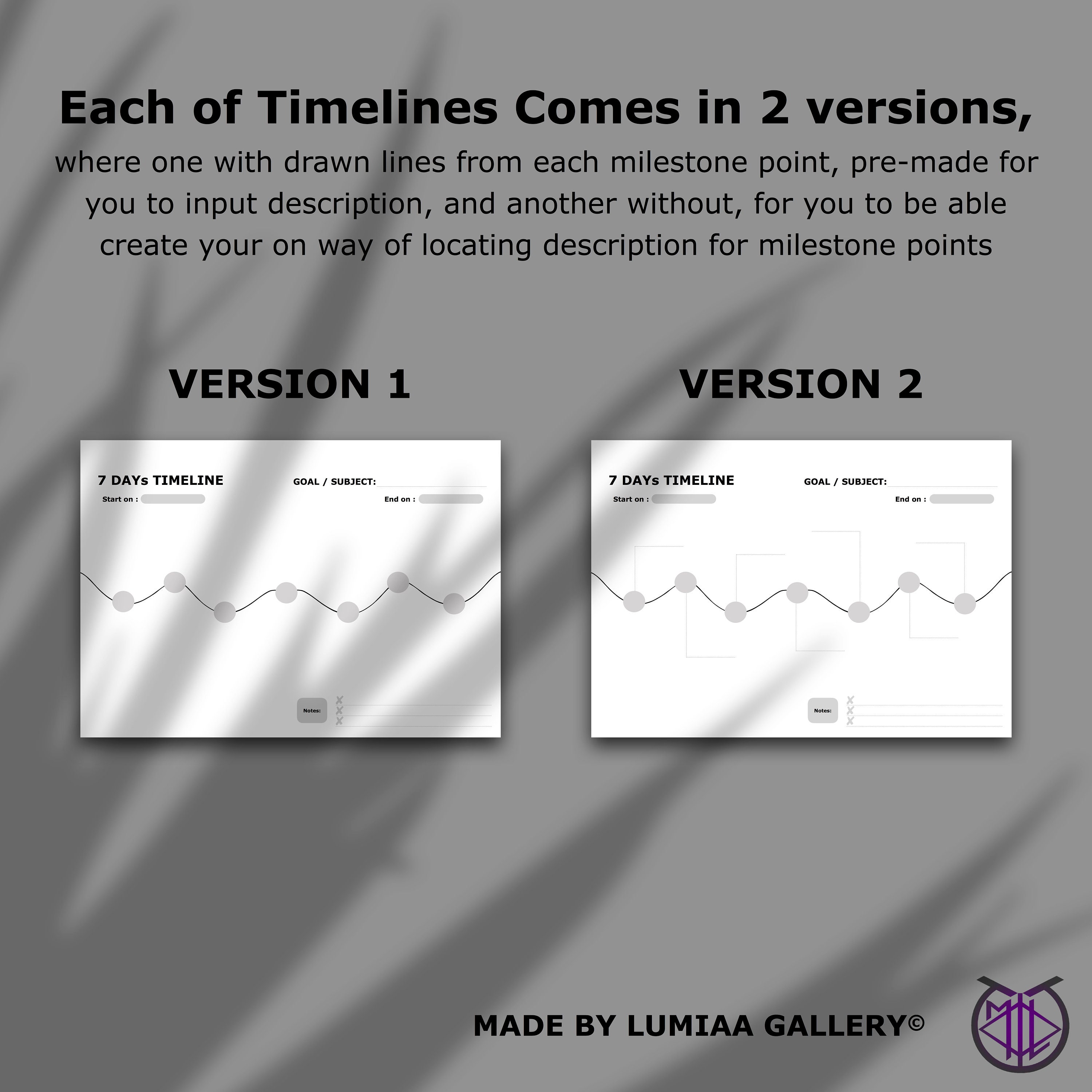 8 in 1 BUNDLE of Visual Timelines Printable Digital Editable, Budget ...