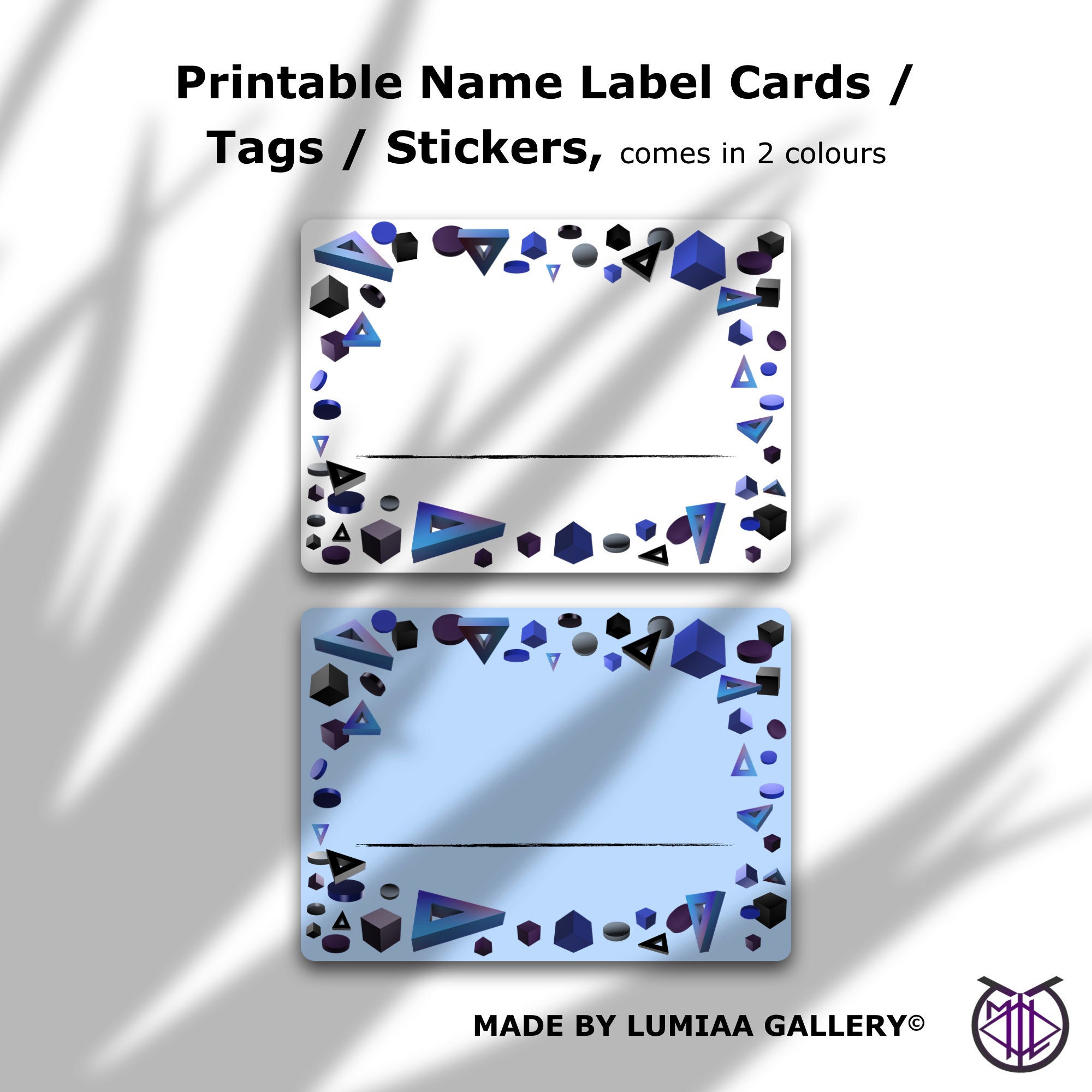 Digital Printable Editable Name Label Tag Card Sticker / Description ...