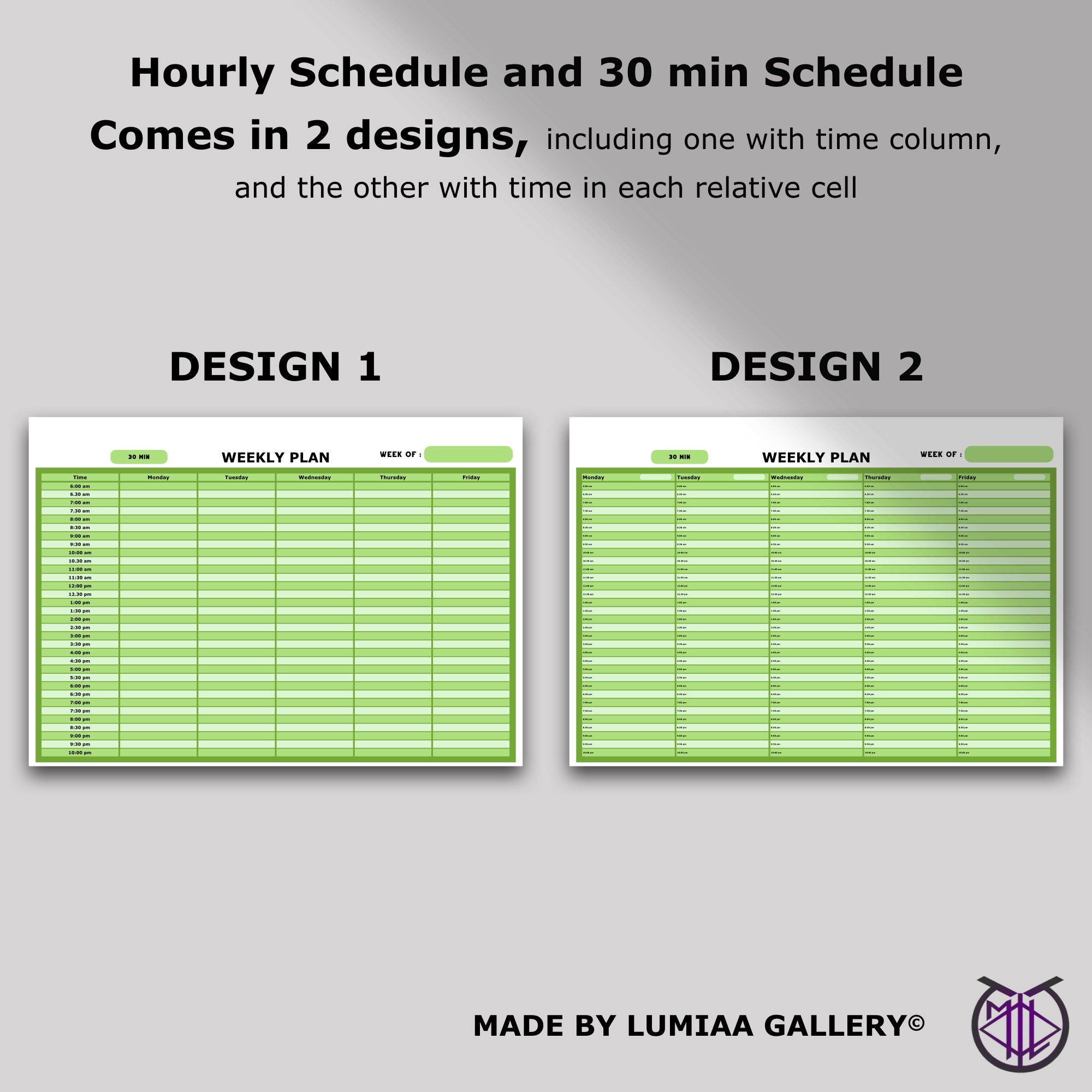 5 in 1 BUNDLE Weekly Planner Printable Editable, Hourly Schedule, 30 ...