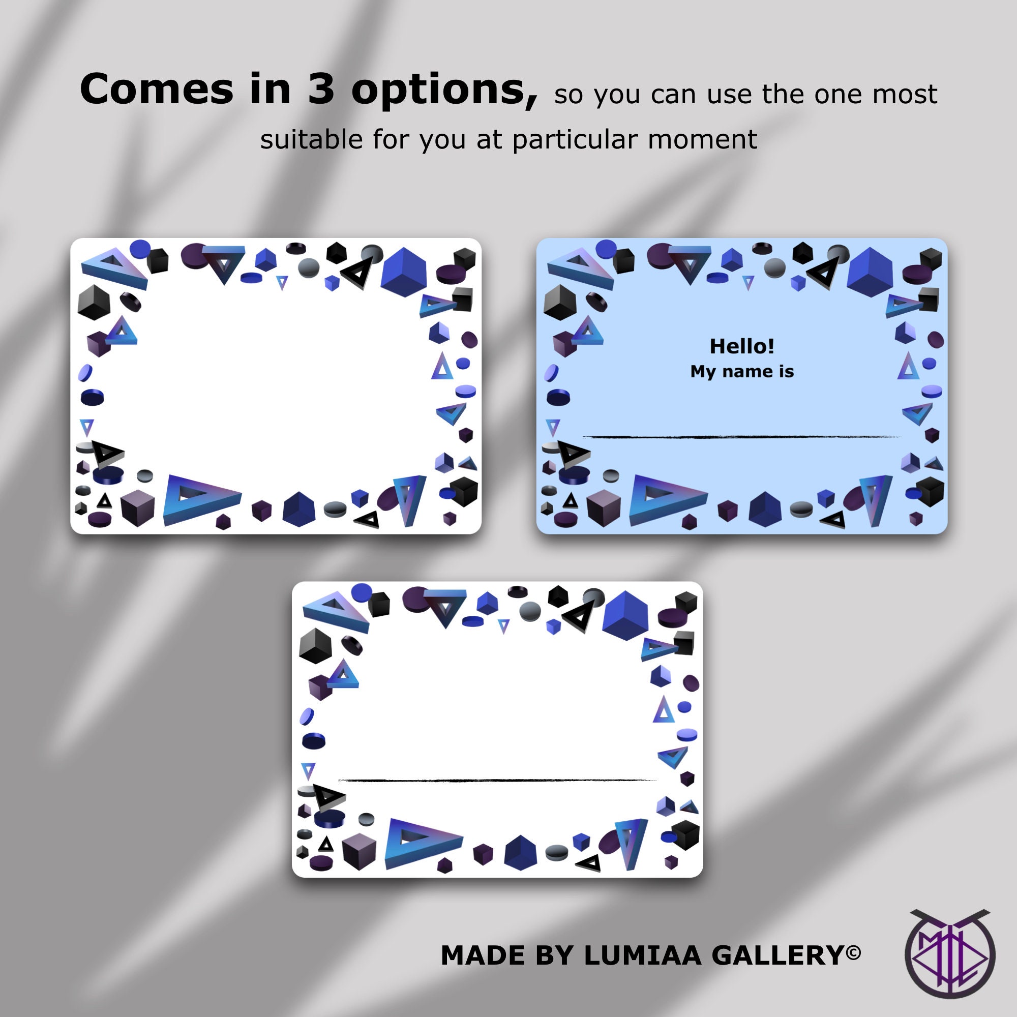 Digital Printable Editable Name Label Tag Card Sticker / Description ...