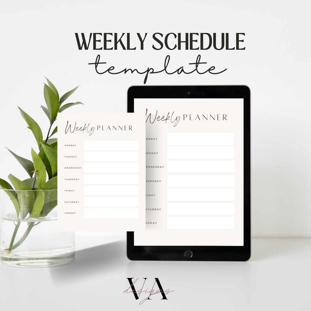 Five Day Weekly Planner Printable, Student Planner, Desk Organizer ...