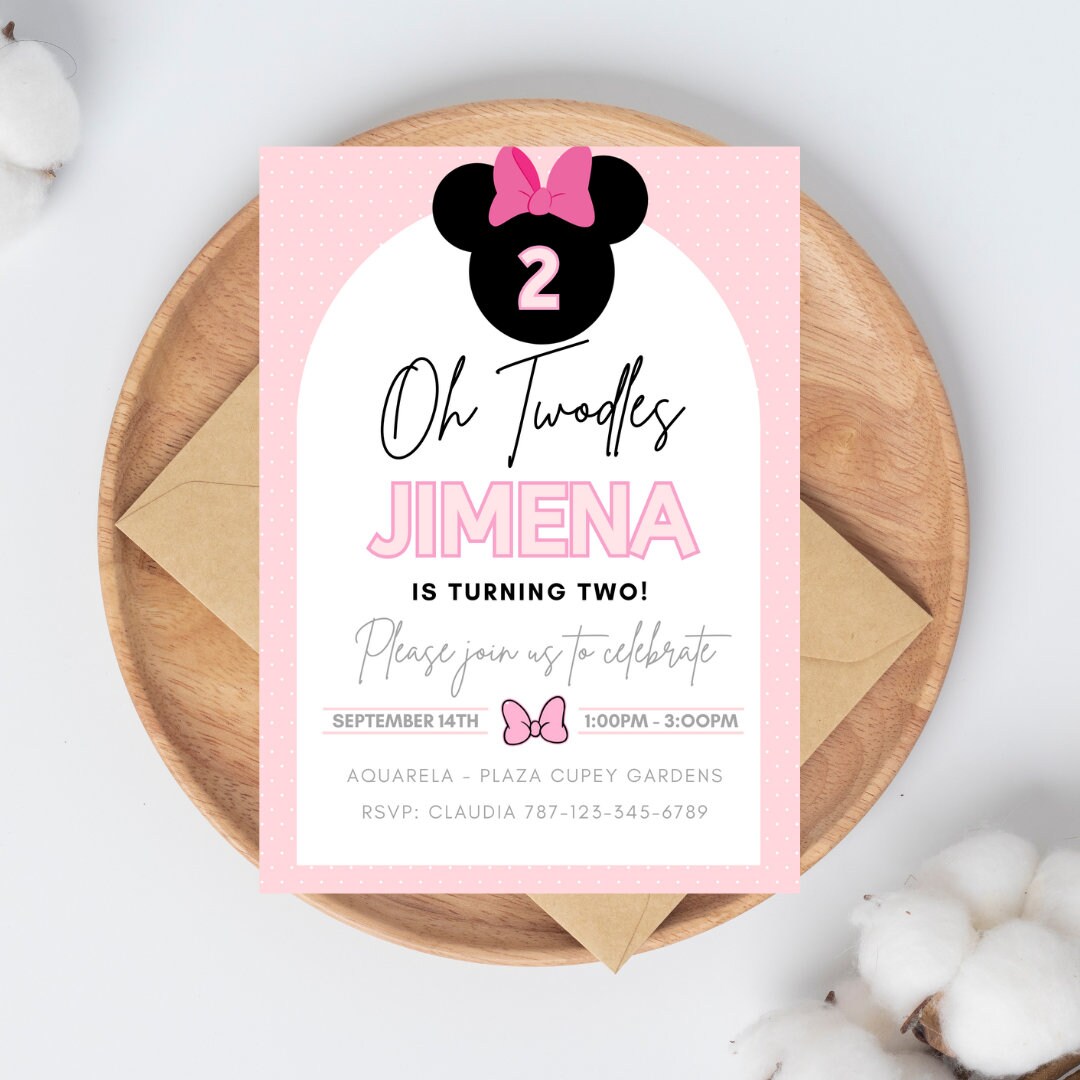 Oh Twodles Invitation, Minnie Mouse Birthday Invitation, Oh Toodles ...