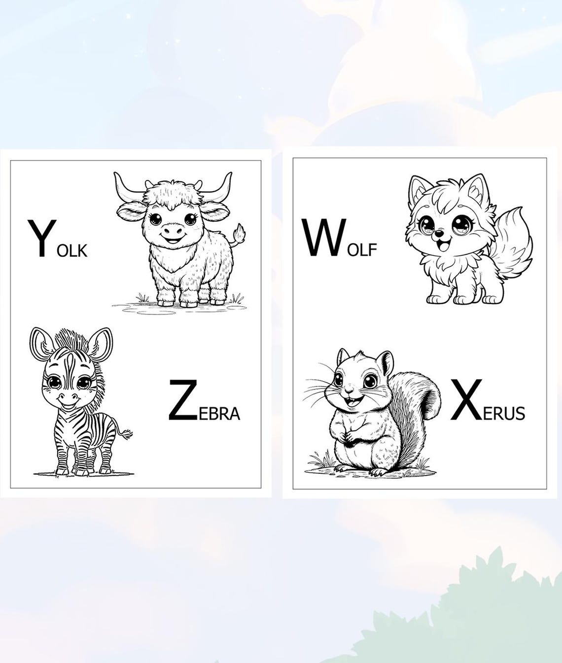 Coloring by Alphabet| Cute Animal Coloring Pages for Kids | Alphabet ...