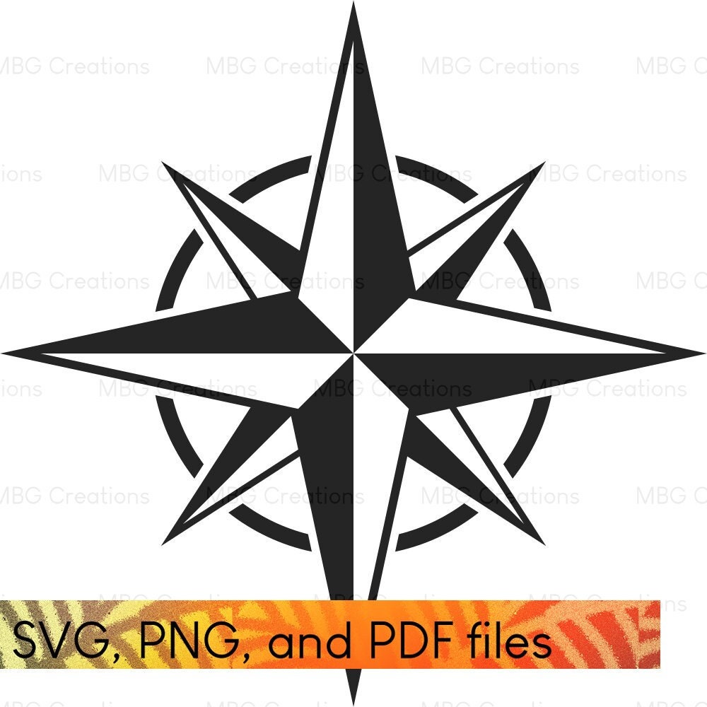 Compass Rose Svg Png Pdf Downloadable Clip Art Etsy