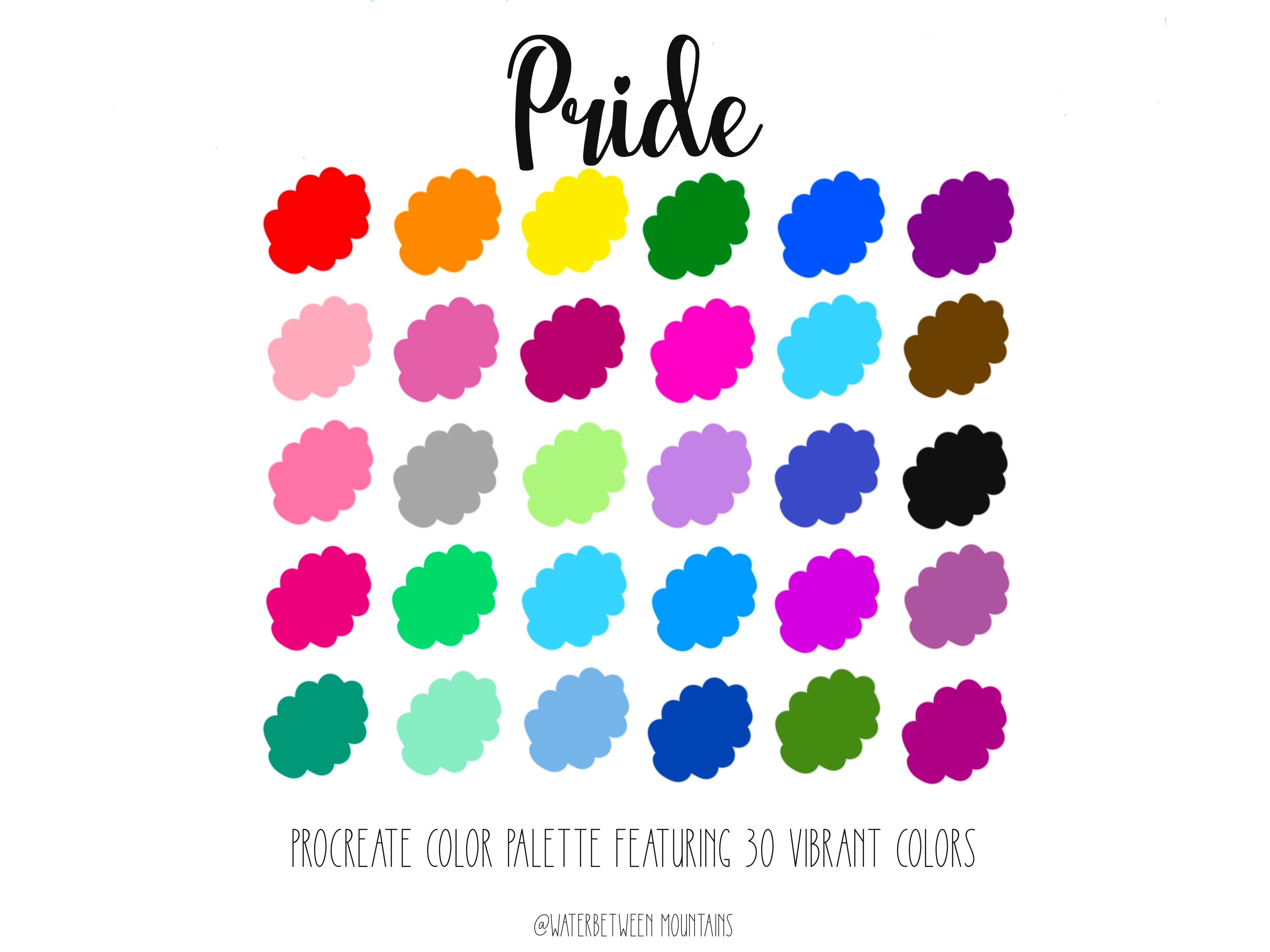 Pride Palette for Procreate - Digital Pride Month LQBTQ+ Rainbow ...