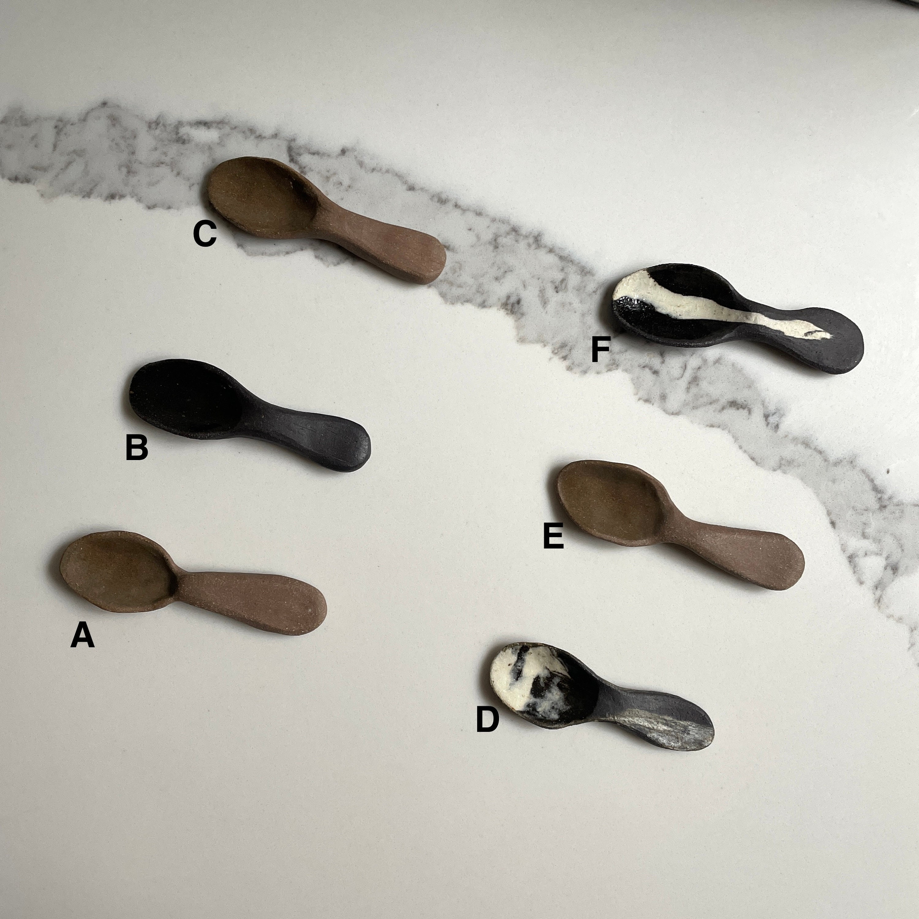 Mini Stoneware Spoon Small Salt Spoon Spice Spoon Ceramic Clay Spoon ...