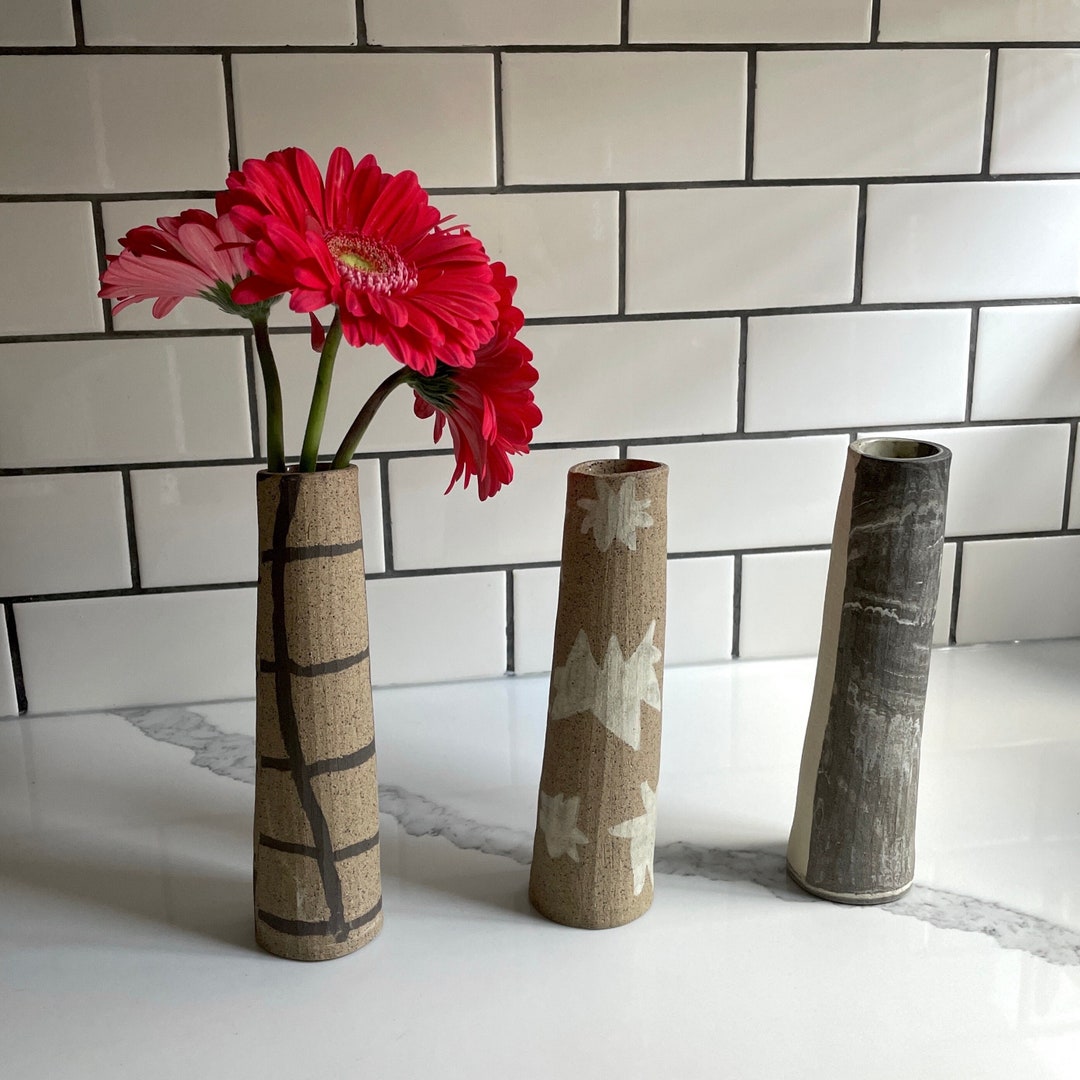 Modern Tall Bud Vase | Handmade Bud Vase | Stoneware Vase | Vase for ...