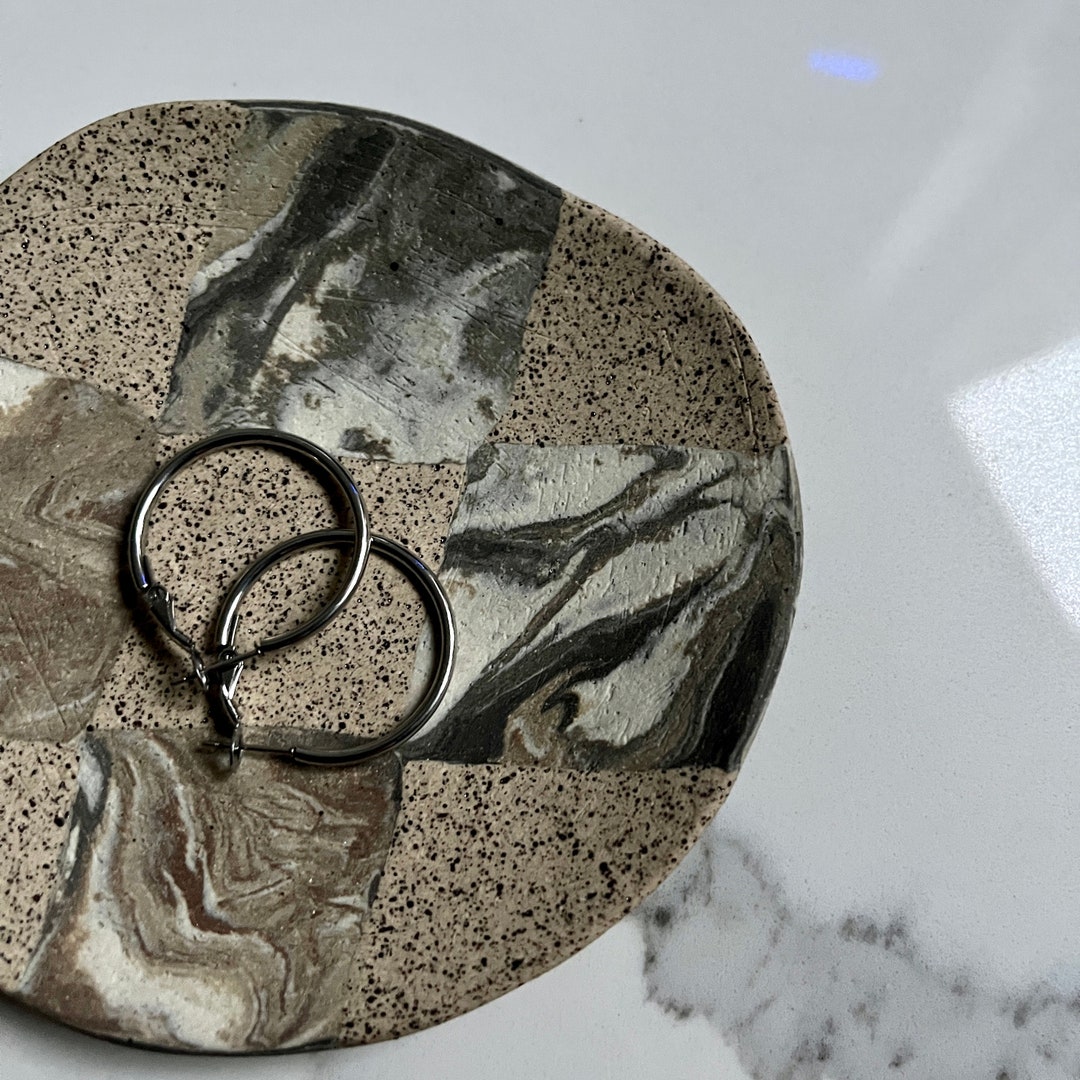Stoneware Styling Dish Speckled Clay Dish Styling Ring Dish Small Stone ...
