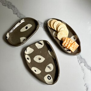 Modern Stoneware Dish Set | Organic Edge Eye Dish Set of 3 | Unique ...
