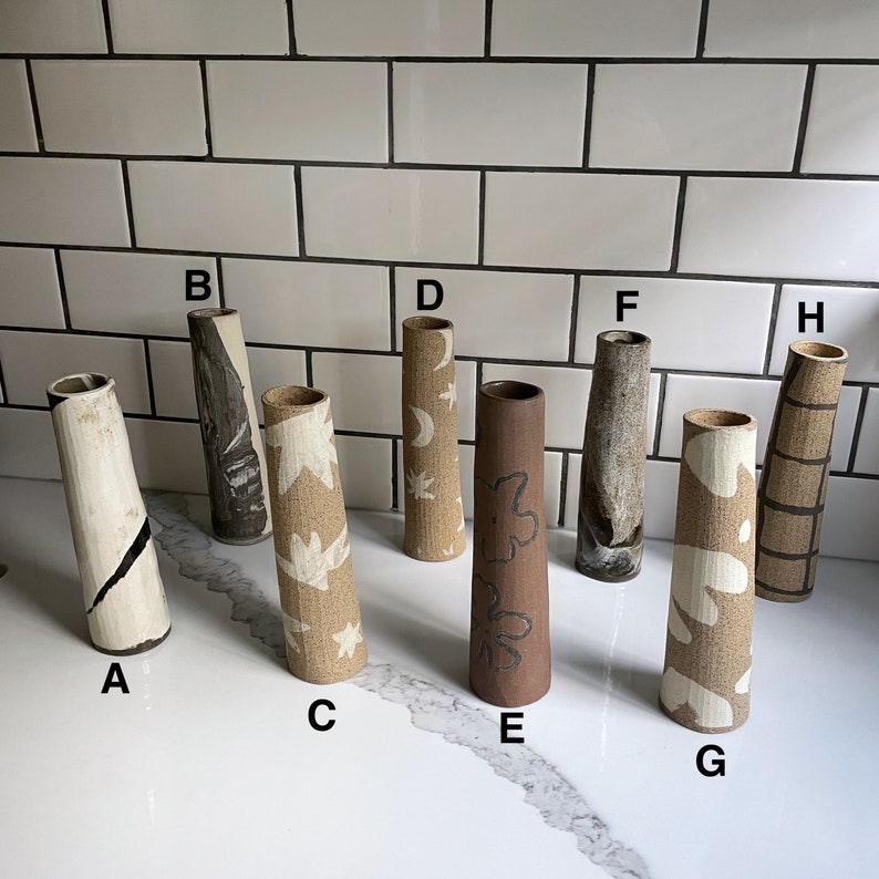 Modern Tall Bud Vase Handmade Bud Vase Stoneware Vase - Etsy