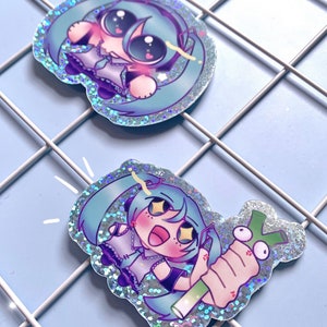 Cursed Miku | Acrylic Charm & Glitter Stickers - Etsy