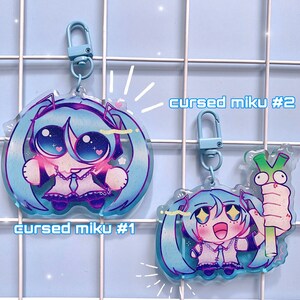 Cursed Miku | Acrylic Charm & Glitter Stickers - Etsy