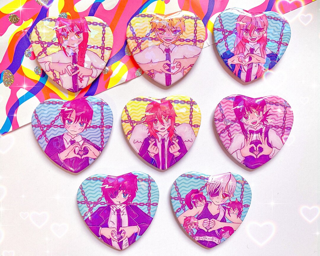 CSM Character Hearts | 2.25" Heart Badges - Etsy