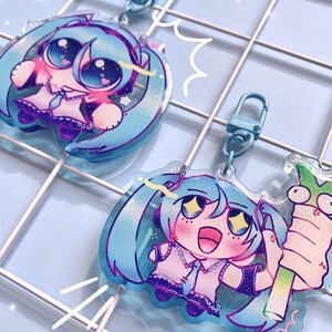 Cursed Miku | Acrylic Charm & Glitter Stickers - Etsy