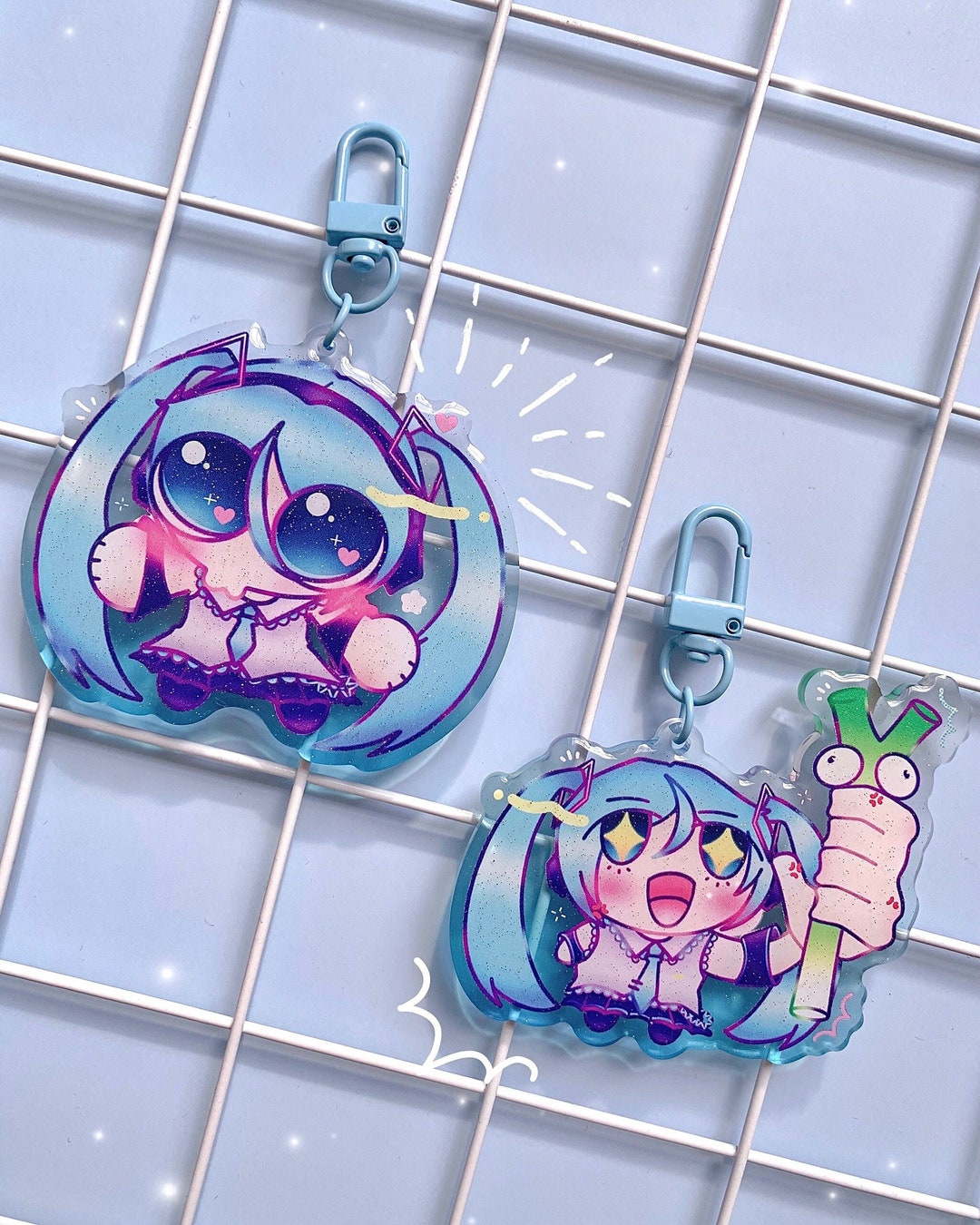 Cursed Miku | Acrylic Charm & Glitter Stickers - Etsy