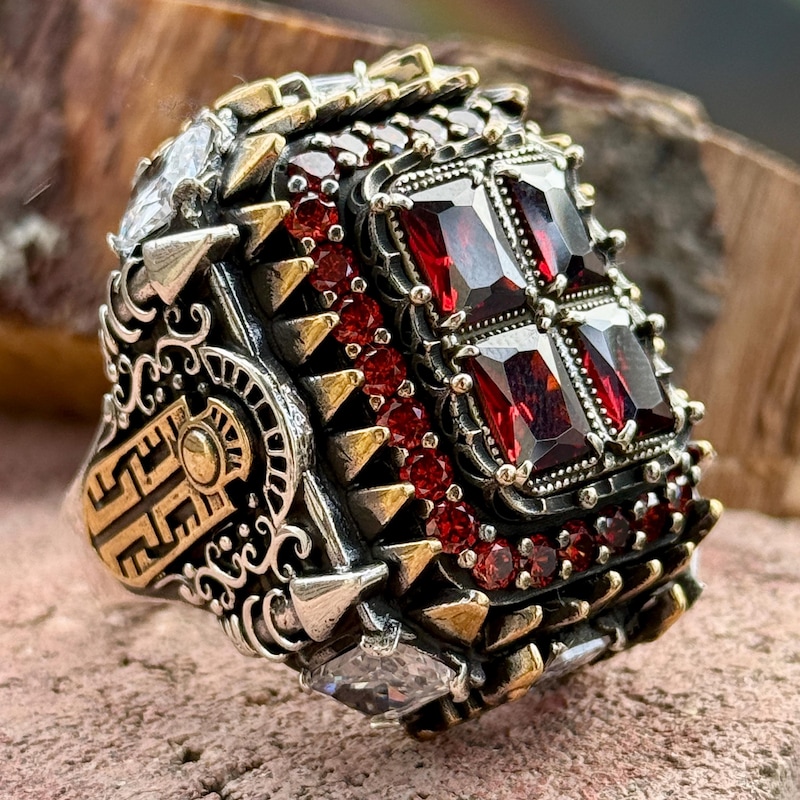 Mens Garnet Ring - Etsy