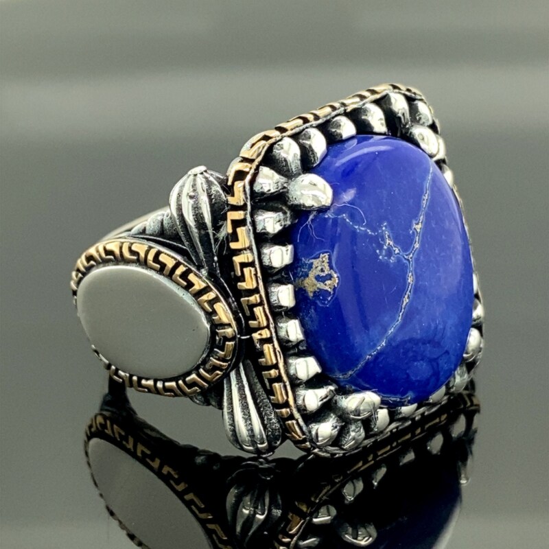 Mens Lapis Ring - Etsy