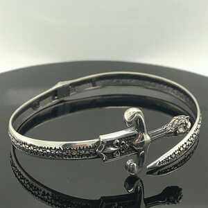 Men's Handmade Sword Bracelet , Silver Sword Bracelet , Open Cuff ...