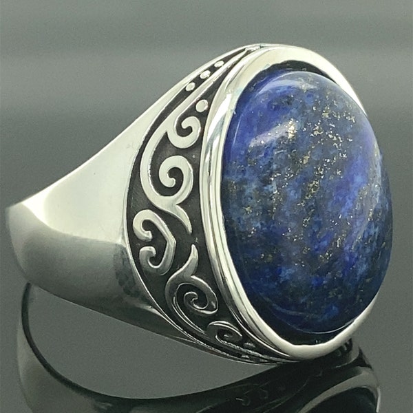 Mens Lapis Ring - Etsy