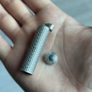 Prayer Box Pill Box Necklace, Tube Model Necklace , Perfume Oil Bottle ...